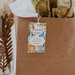 Jungle Birthday Favor Tag, Jungle Favor Tag, Safari Favor Tag, Jungle ...