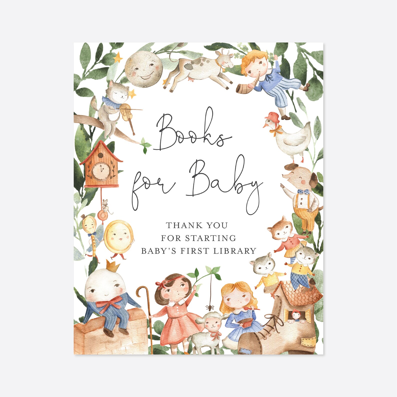 Nursery Rhyme Baby Shower Books for Baby Nursery Rhyme Books - Etsy