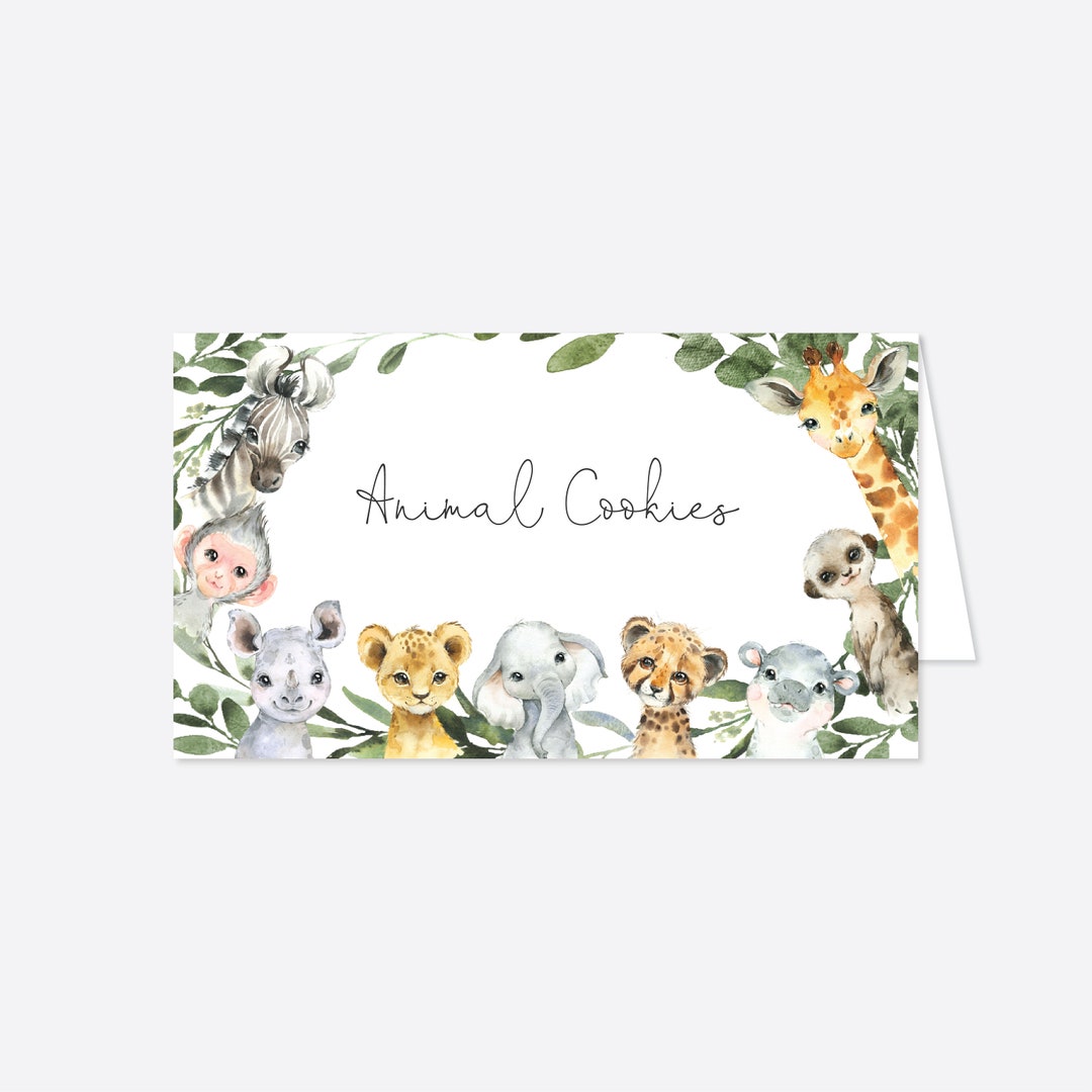 Safari Baby Shower Food Labels, Safari Baby Shower Tent Cards, Safari ...