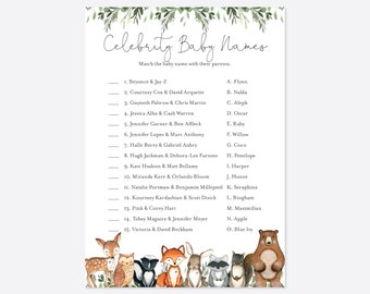 Celebrity Baby Shower Game | Etsy