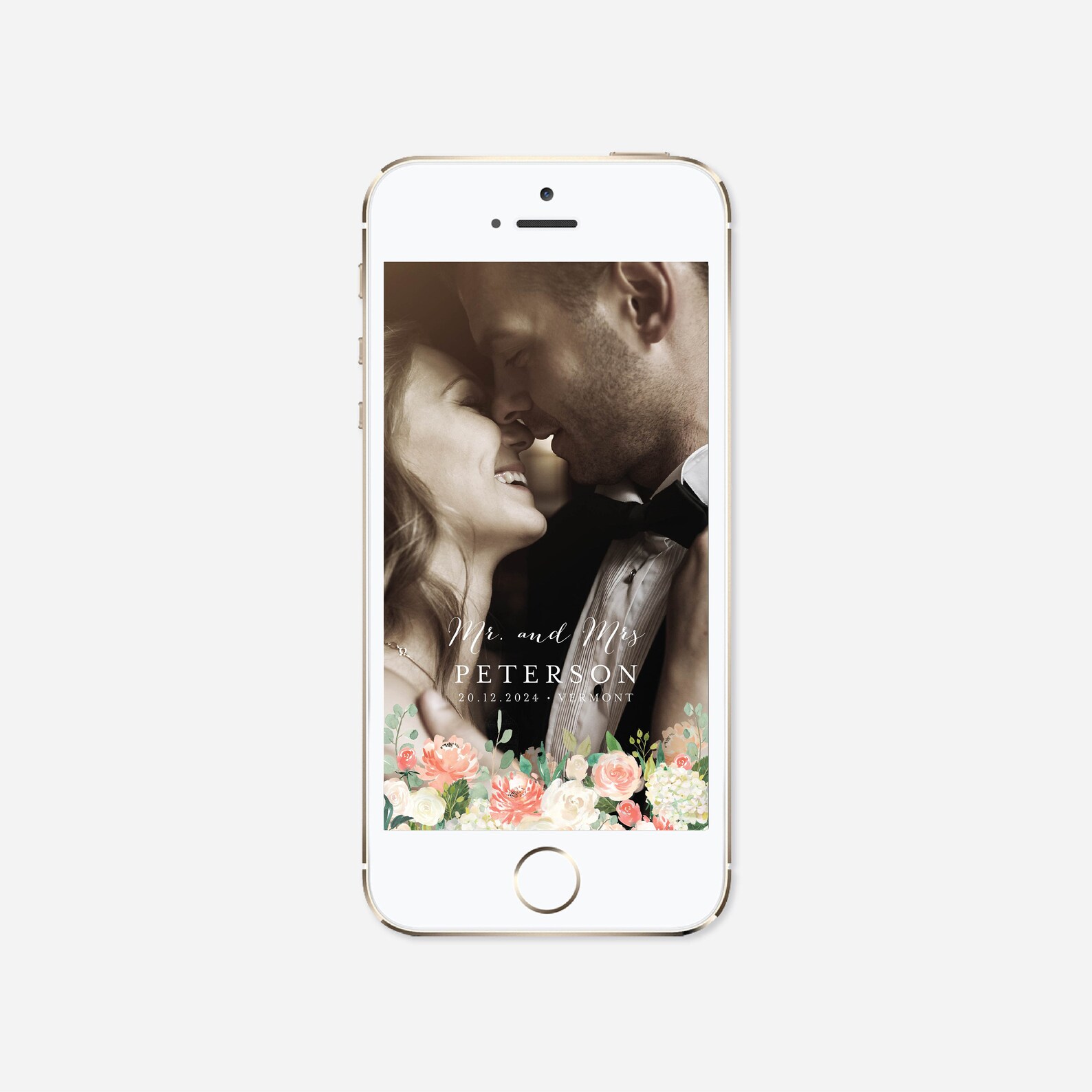 Peach and Cream Wedding Snapchat Geofilter, Wedding Snapchat Filter, Mr ...
