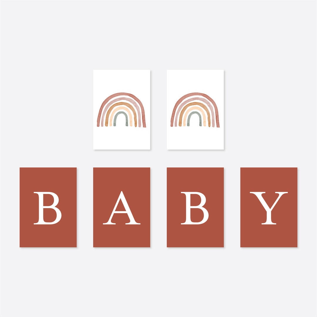 Rainbow Baby Shower Party Banner, Boho Rainbow Party Banner, Rainbow ...