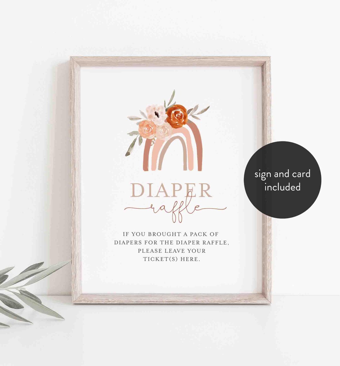 Rainbow Baby Shower Diaper Raffle, Rainbow Diaper Raffle, Flower Diaper ...