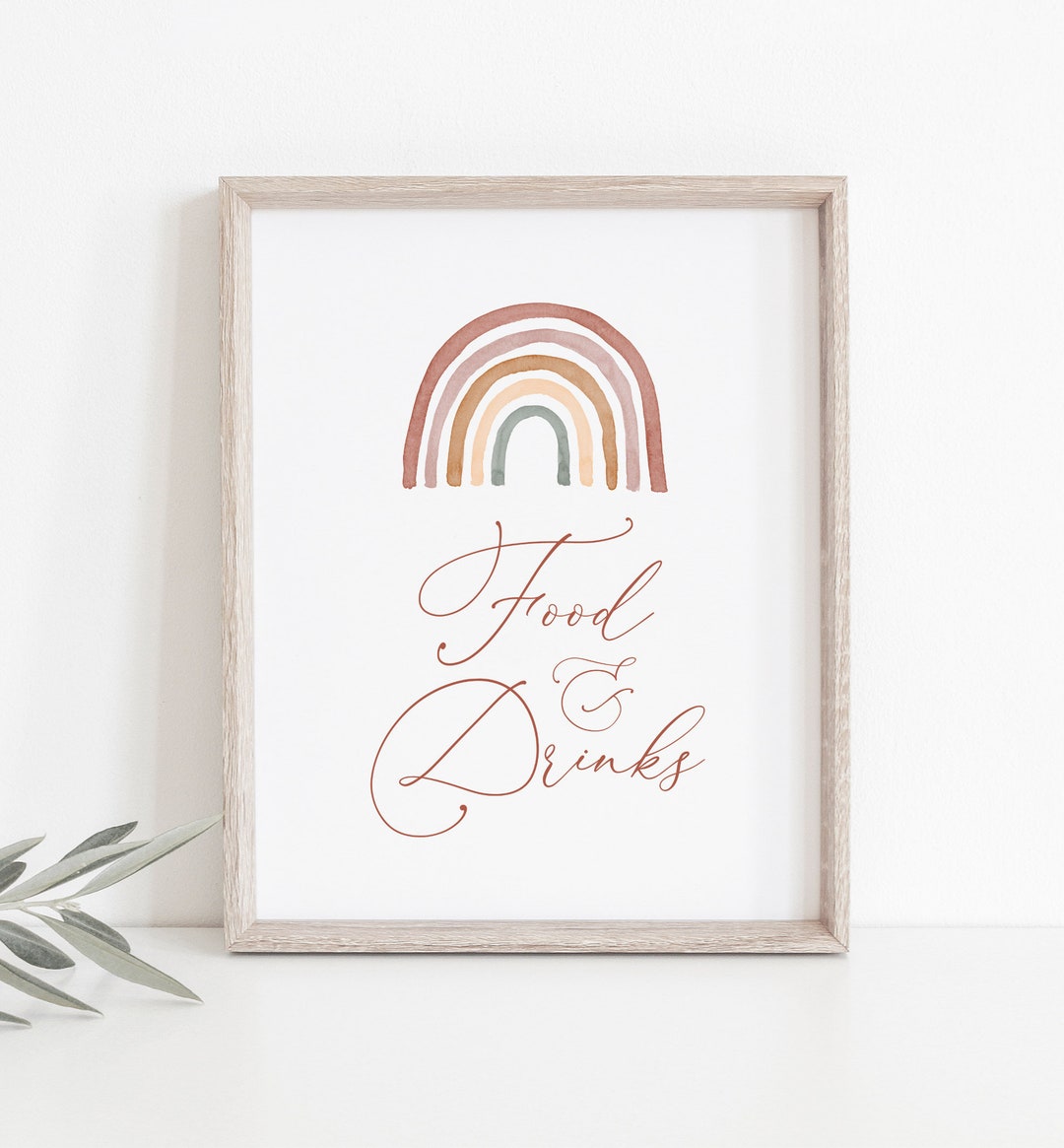Rainbow Baby Shower Food and Drinks Sign, Rainbow Food and Drinks Sign ...