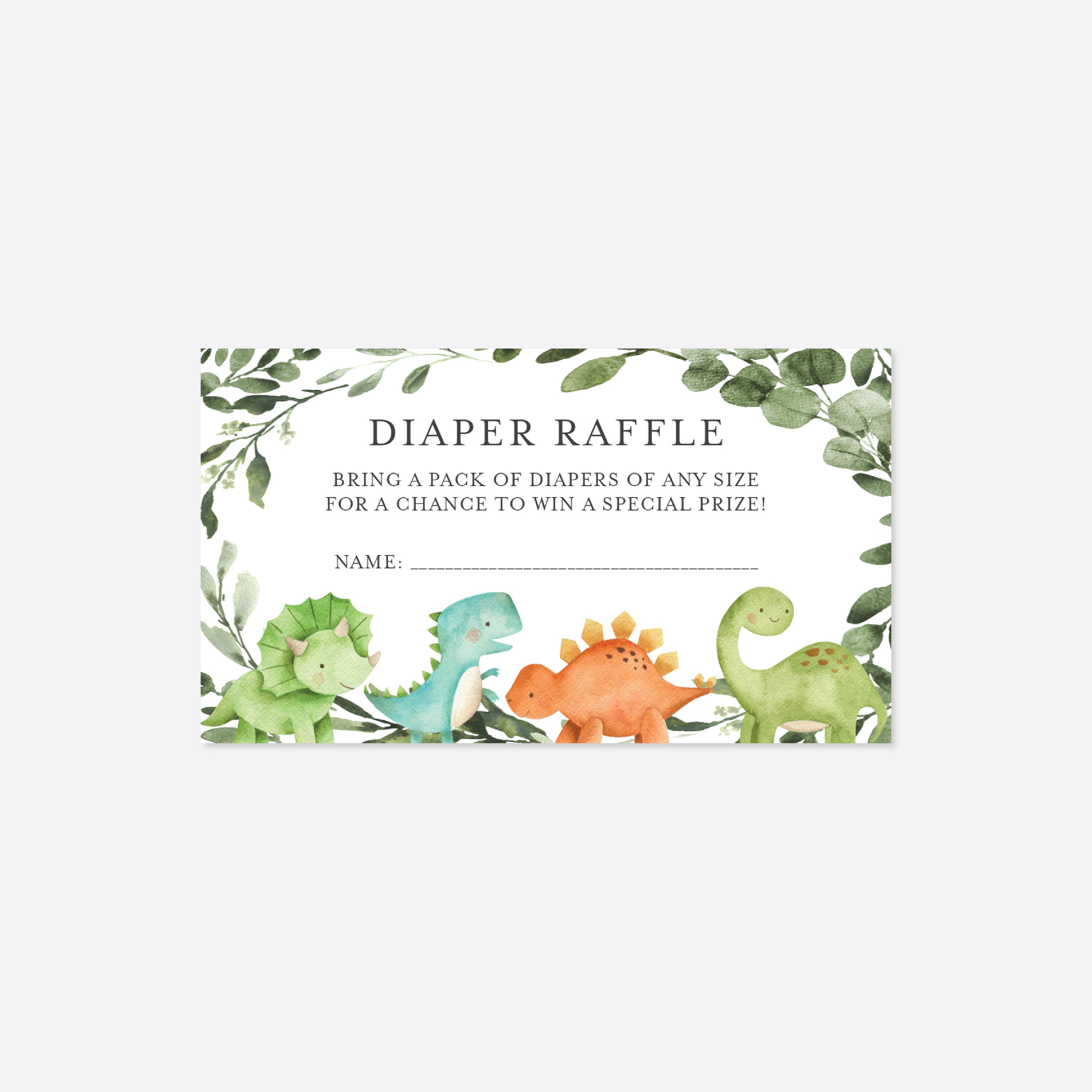 Dinosaur Baby Shower Diaper Raffle Dinosaur Baby Shower - Etsy