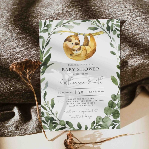 Sloth Baby Shower - Etsy