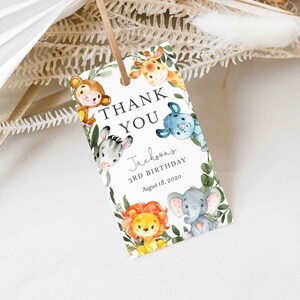 Jungle Birthday Favor Tag, Jungle Favor Tag, Safari Favor Tag, Jungle ...