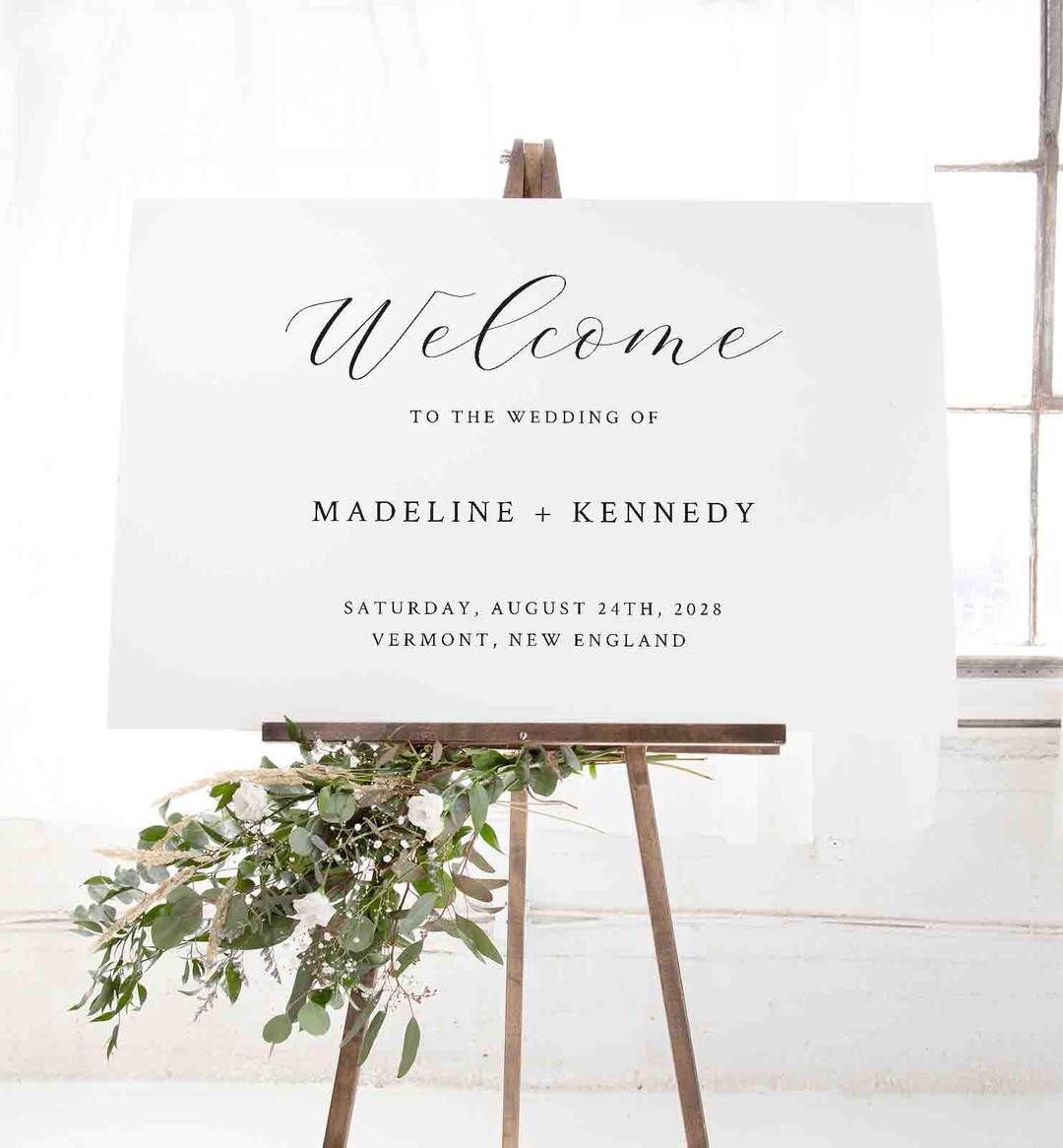 Modern Wedding Welcome Sign, Minimalist Wedding Welcome Sign, Elegant ...