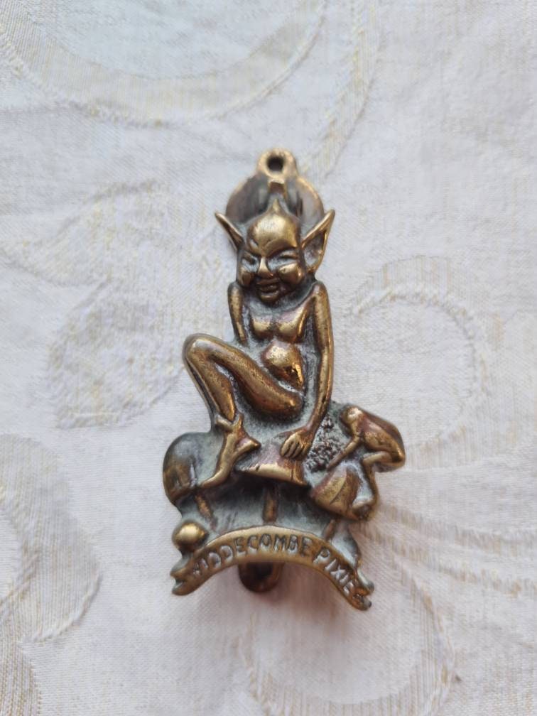 Vintage Brass Widdecombe Pixie Door Knocker, Brass Door Knocker, Pagan ...