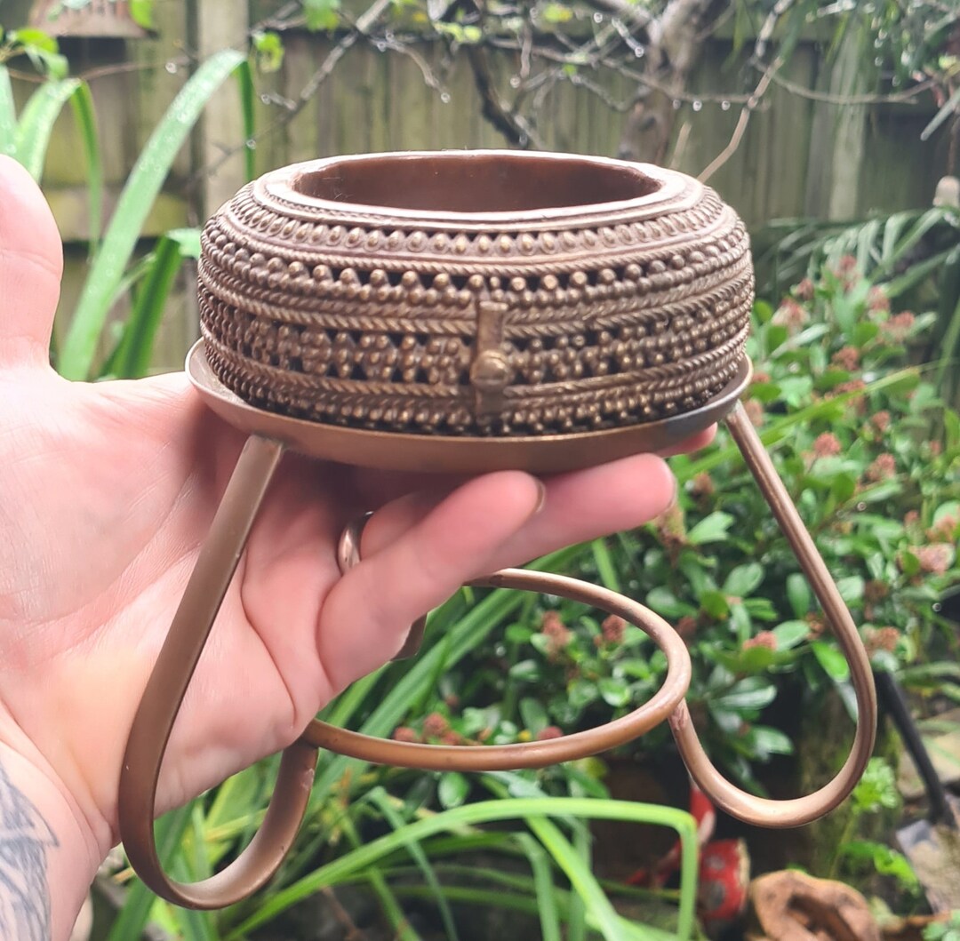 Antique Handmade Brass & Copper Censer Cauldron, Incense Burner ...