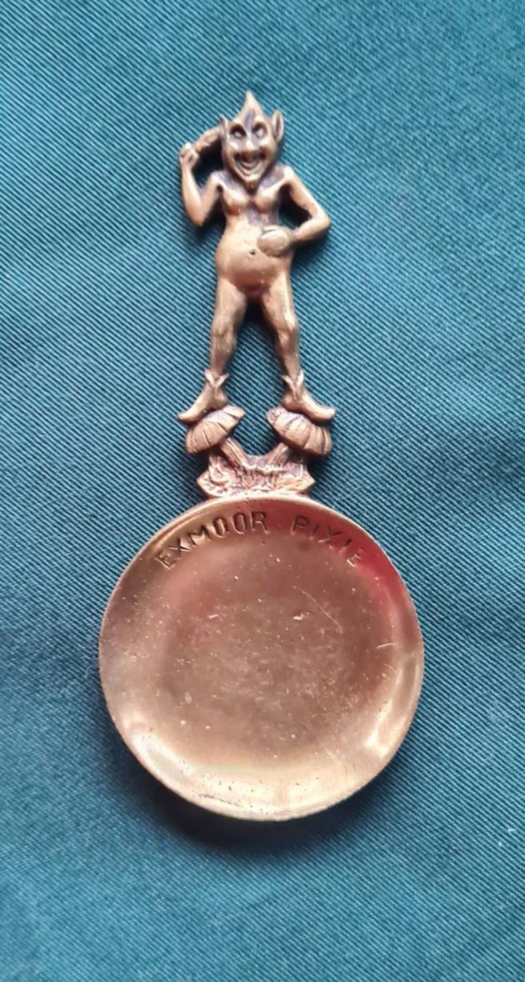 Antique Brass Exmoor Pixie Tea Caddy Incense Spoon, Pagan, Witchcraft ...