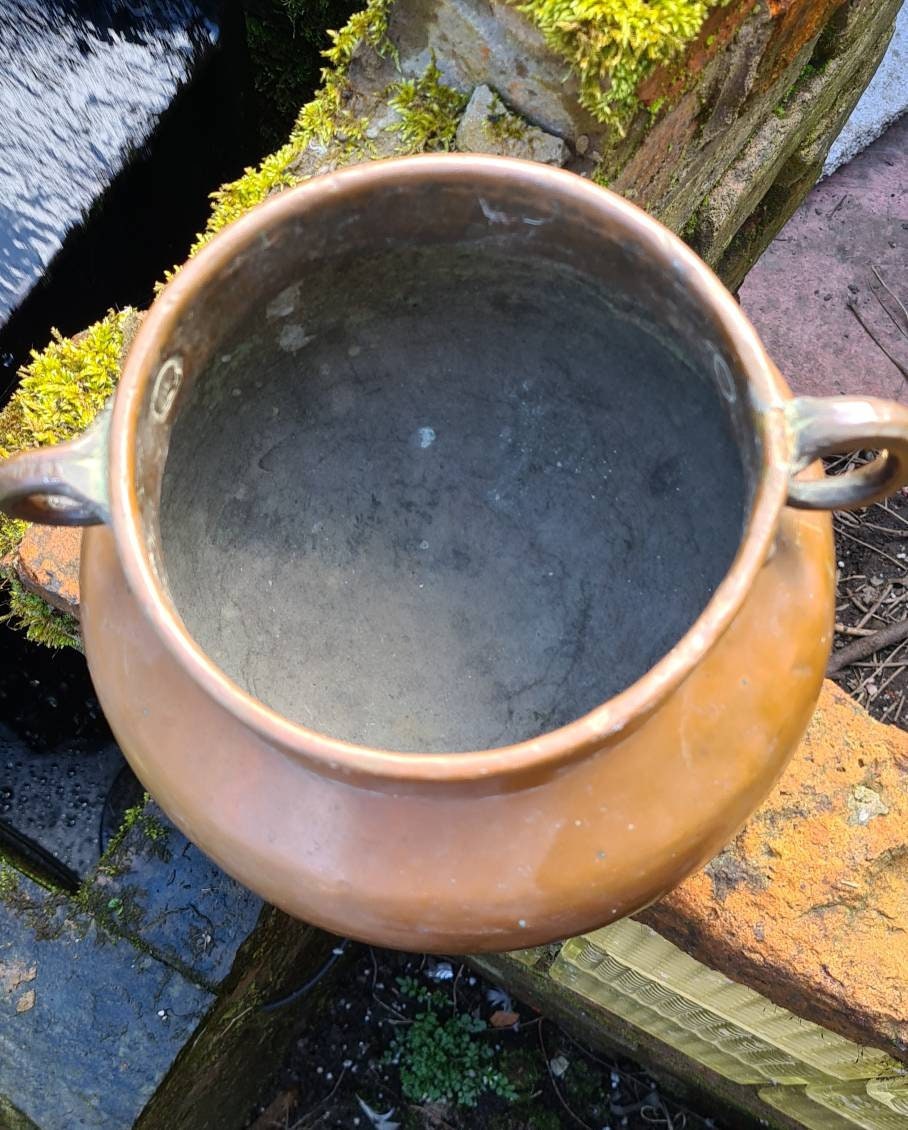 Antique Handmade French Copper Witches Cauldron Jardinere | Etsy