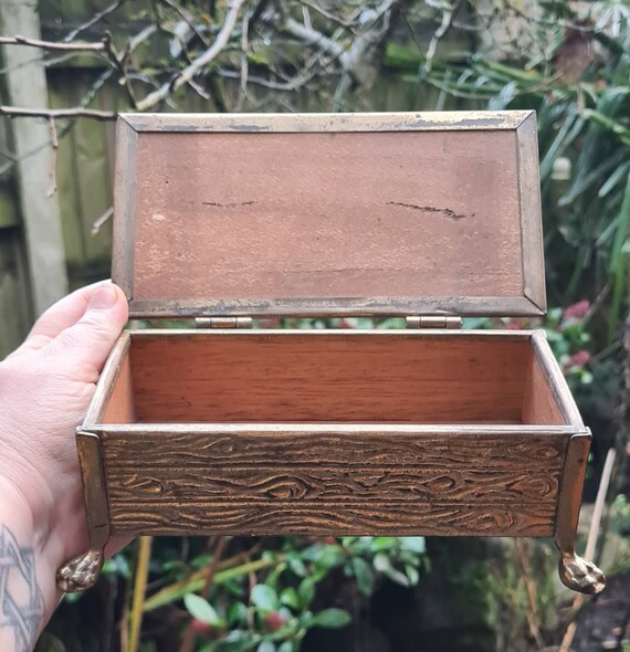 Vintage Brass Bark Effect Altar Box Jewellery Box, Pa… - Gem