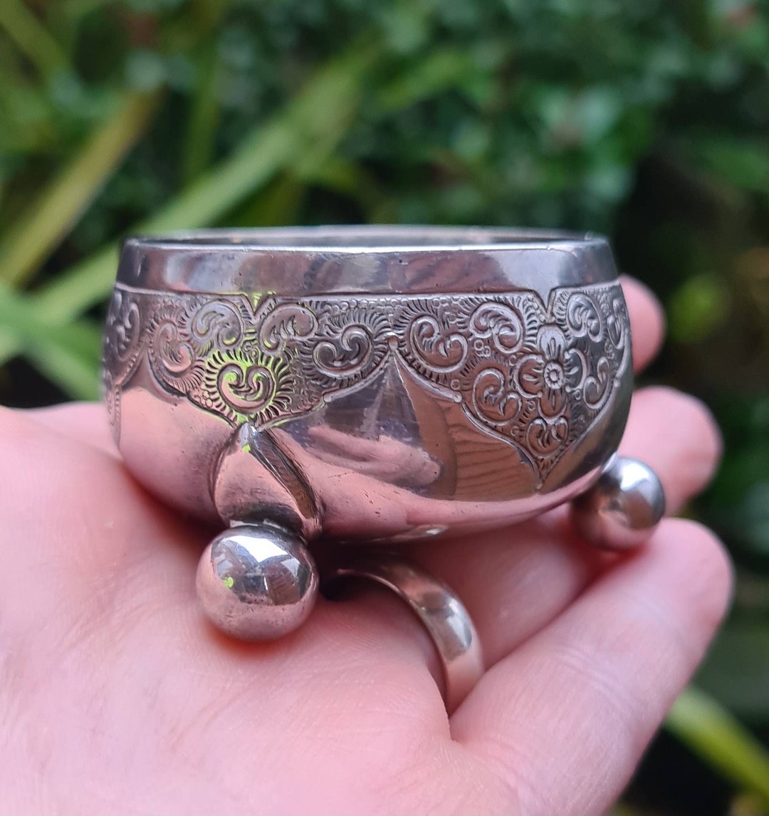 Beautiful Antique Vintage Silver Plated Cauldron, Witches Cauldron ...