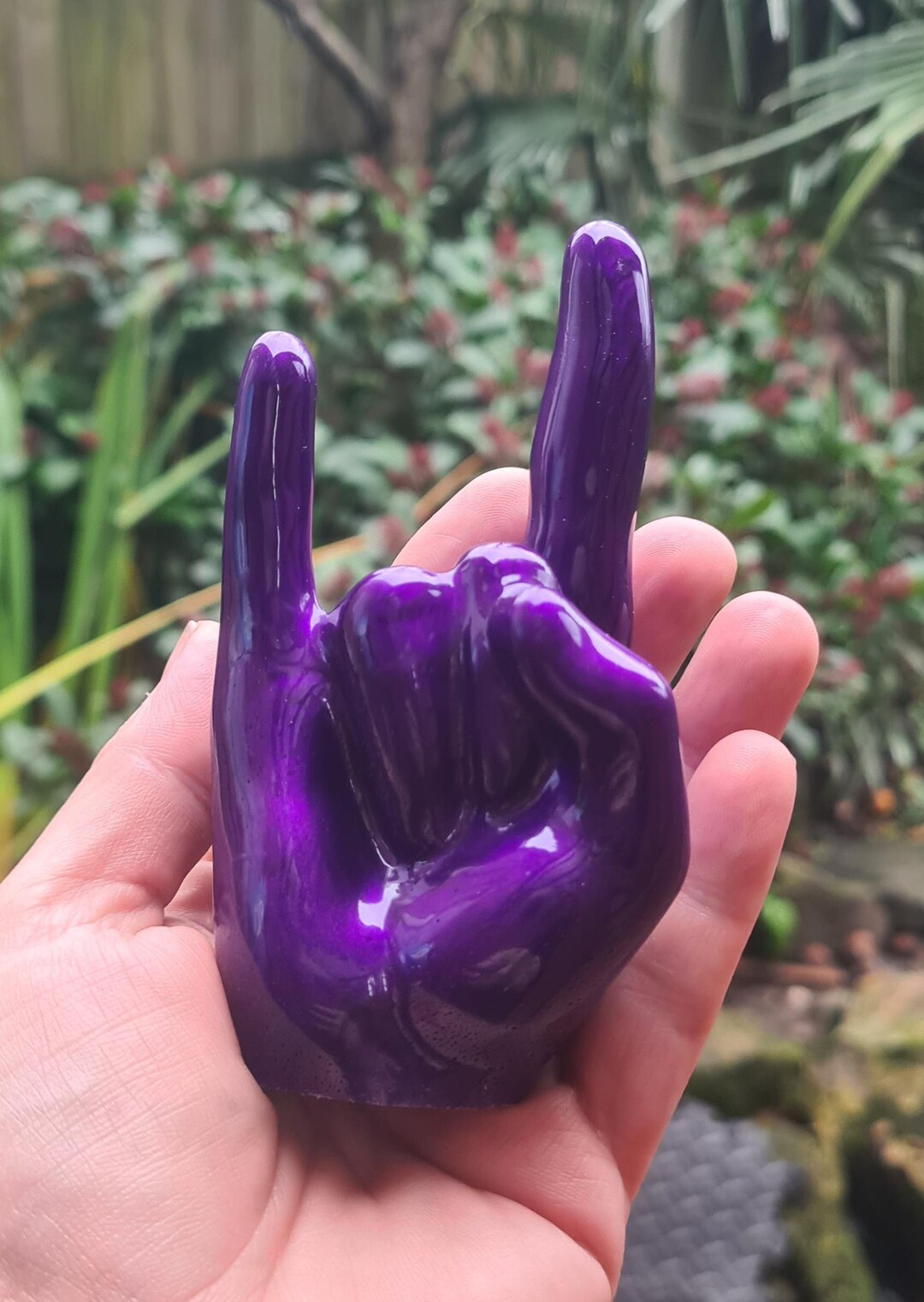 Custom Handmade Resin Hand Horns Metalhead Ring Holder, Pagan, Wiccan ...