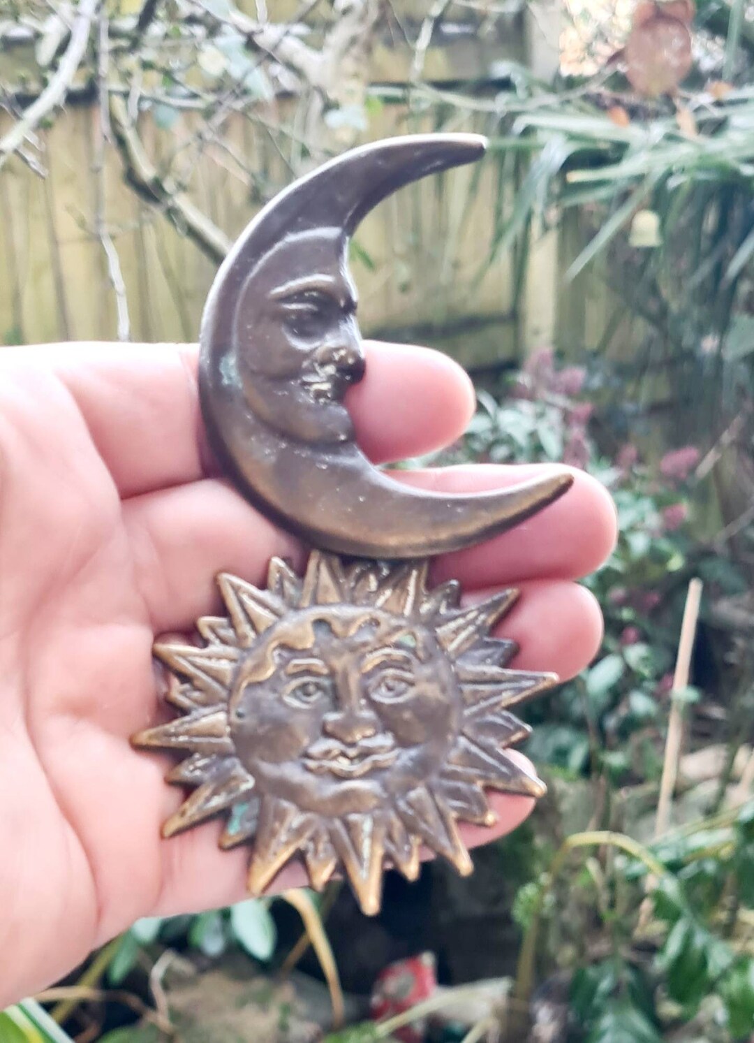 Vintage Brass Celestial Sun & Moon Napkin Rings Set of 4, Napkin ...