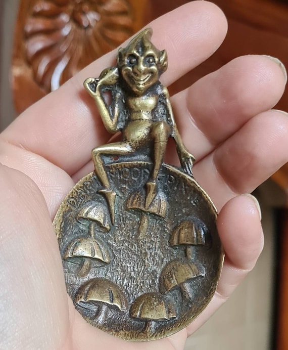 Rare Antique Brass Dartmoor Pixie Tea Incense Spoon Tea Caddy | Etsy UK