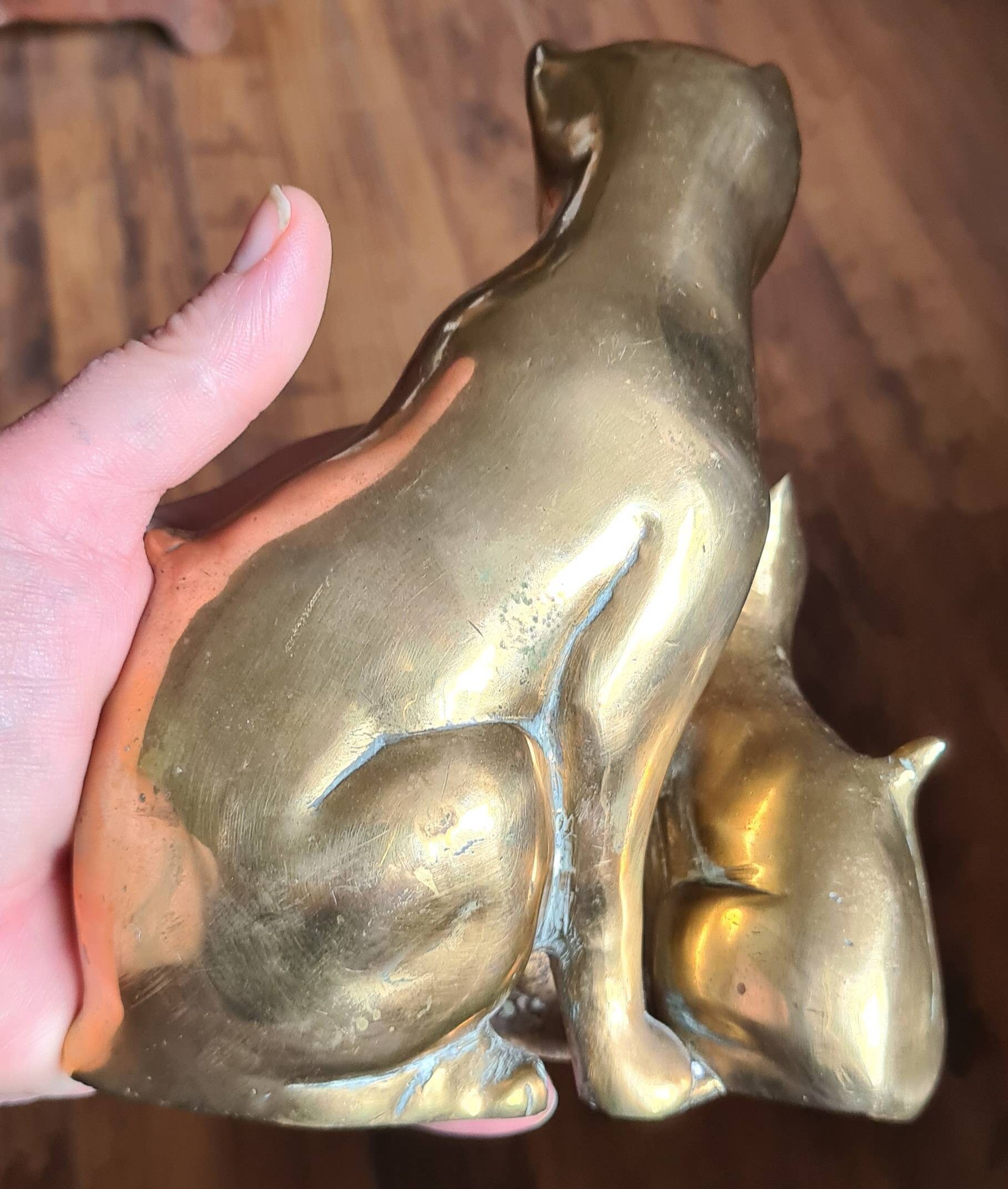 Vintage Brass Cat & Kitten Feline Statue, Witchcraft, Pagan, Wiccan ...