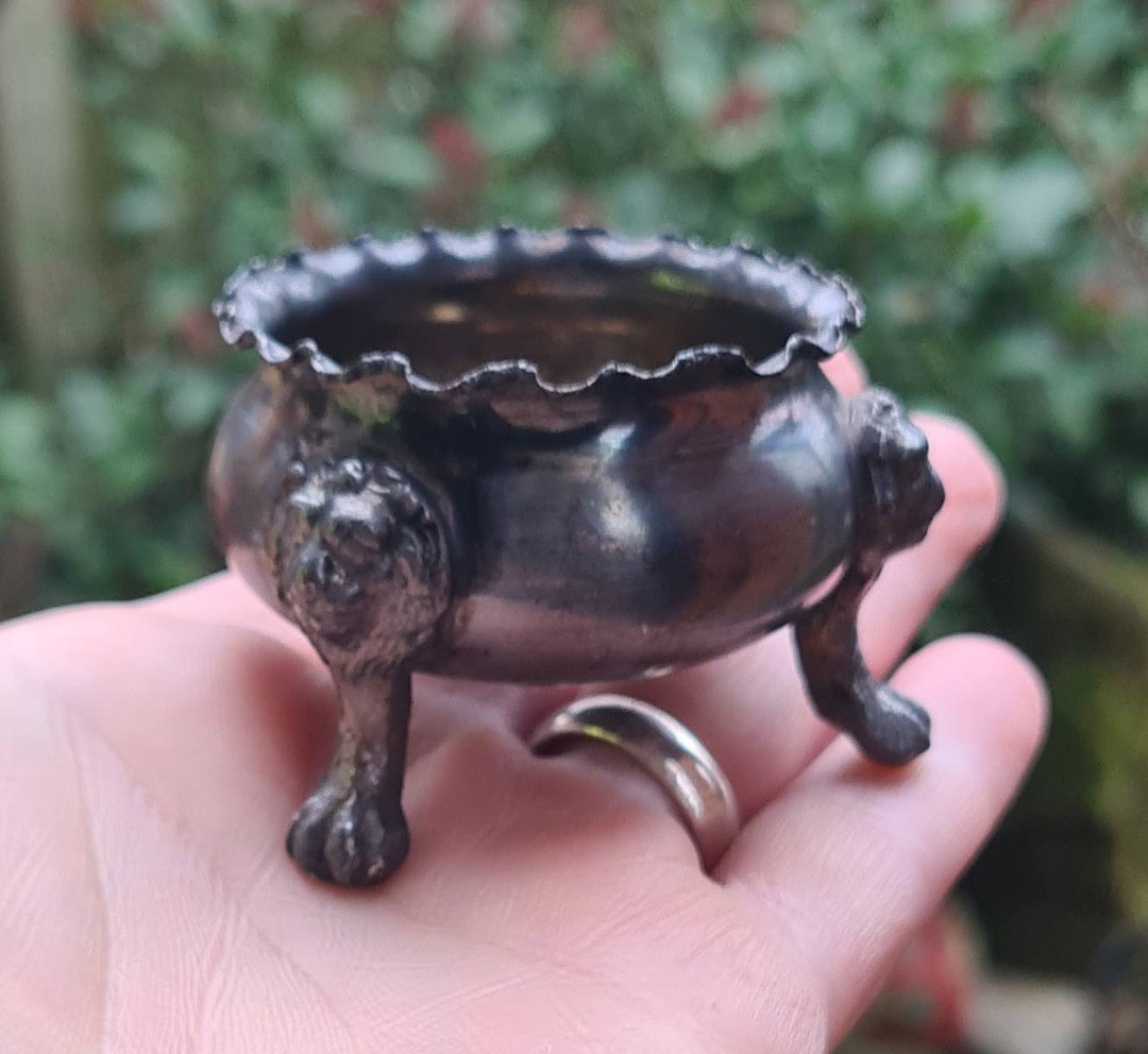 Antique English Silver Plated Pewter Cauldron, Witches Cauldron, Pagan ...