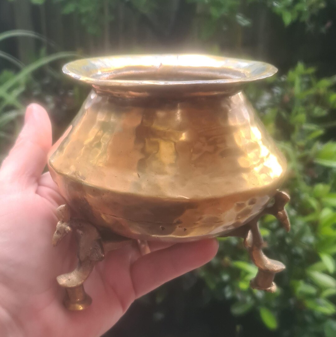Antique Unique Brass Witches Cauldron With Peacocks, Witchcraft, Pagan ...