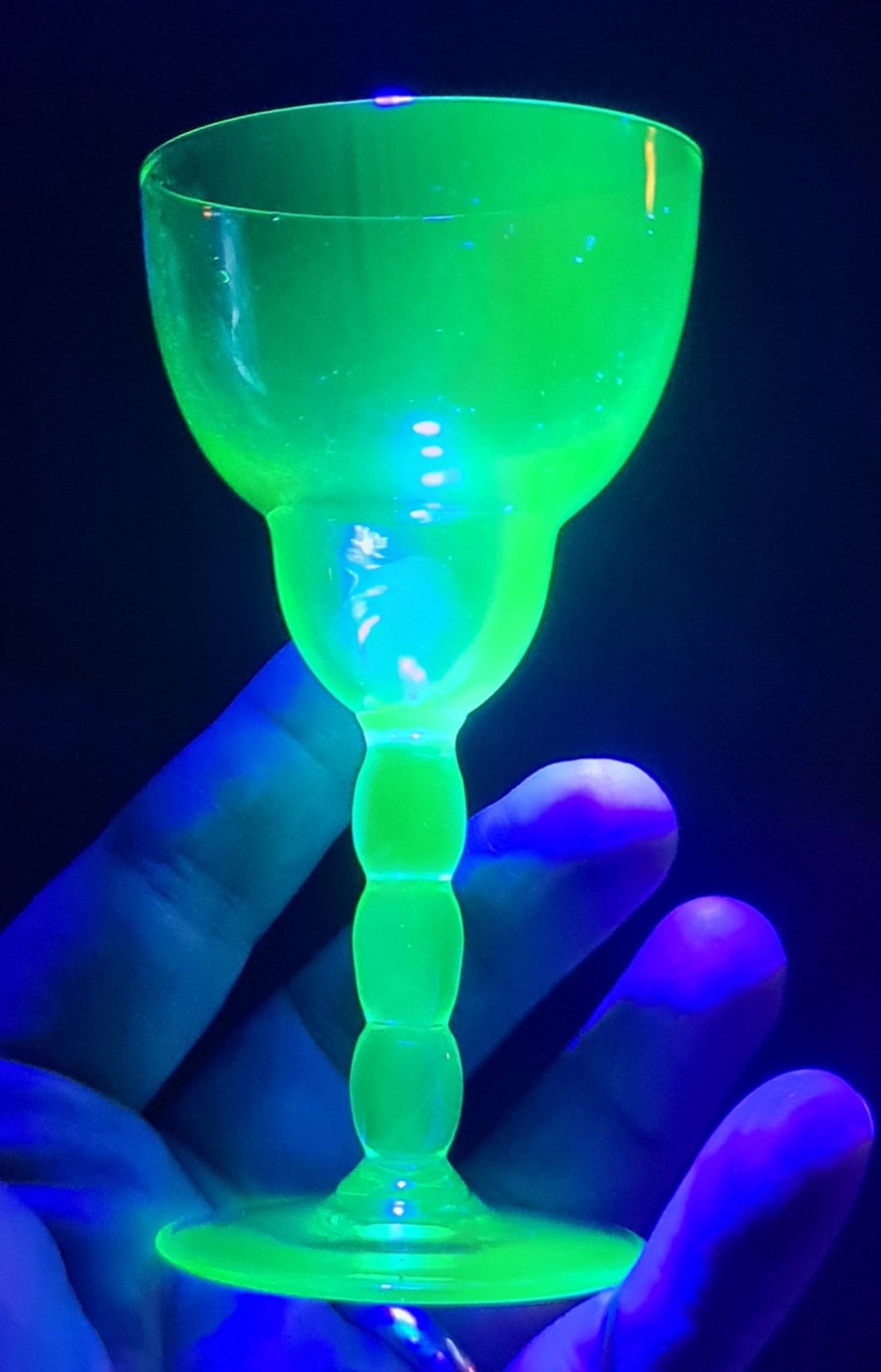 Antique Uranium Green Glass Chalice Goblet, Blessing Cup, Ritual Cup ...