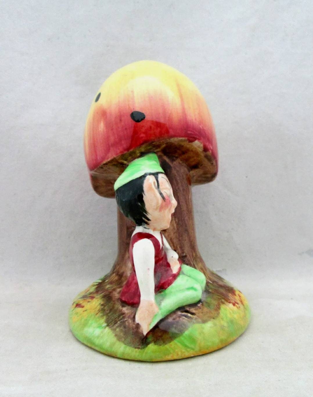 Antique Morley Staffordshire Pottery Pixie With Toadstool Salt Pot ...