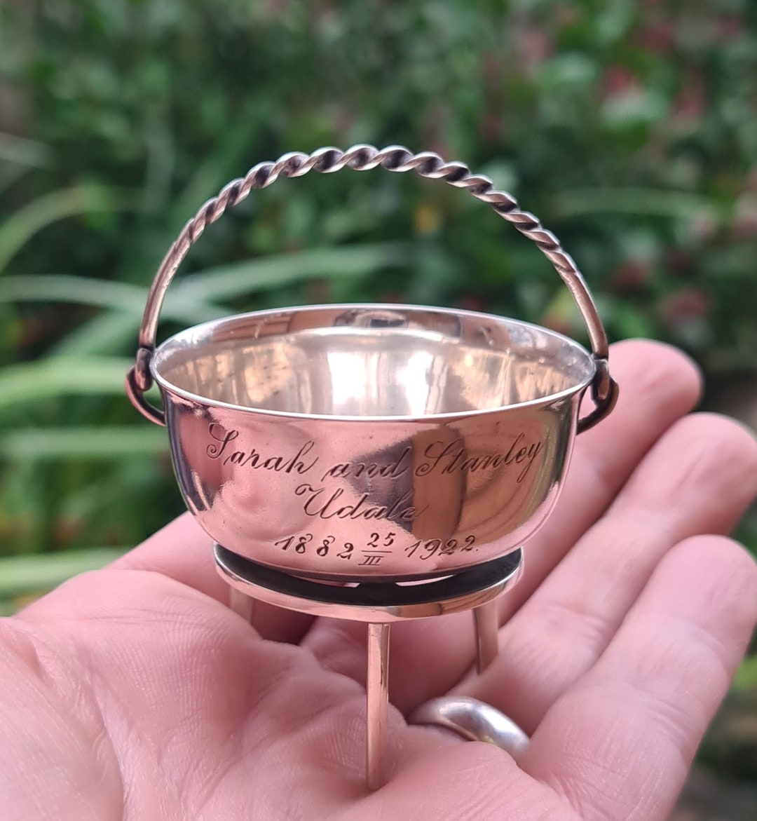 Antique Finish Hallmarked Silver Cauldron, Witches Cauldron, Pagan ...