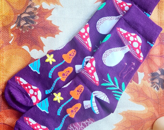 Witchy Mushroom Toadstool Shroom Socks, Pagan, Wiccan Witchcraft, Witch ...