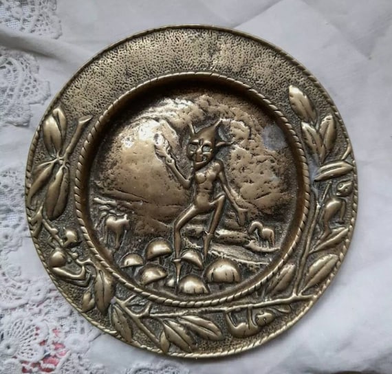 Antique Brass Pixie Plate Or Offering Dish Ring Tray Pagan | Etsy