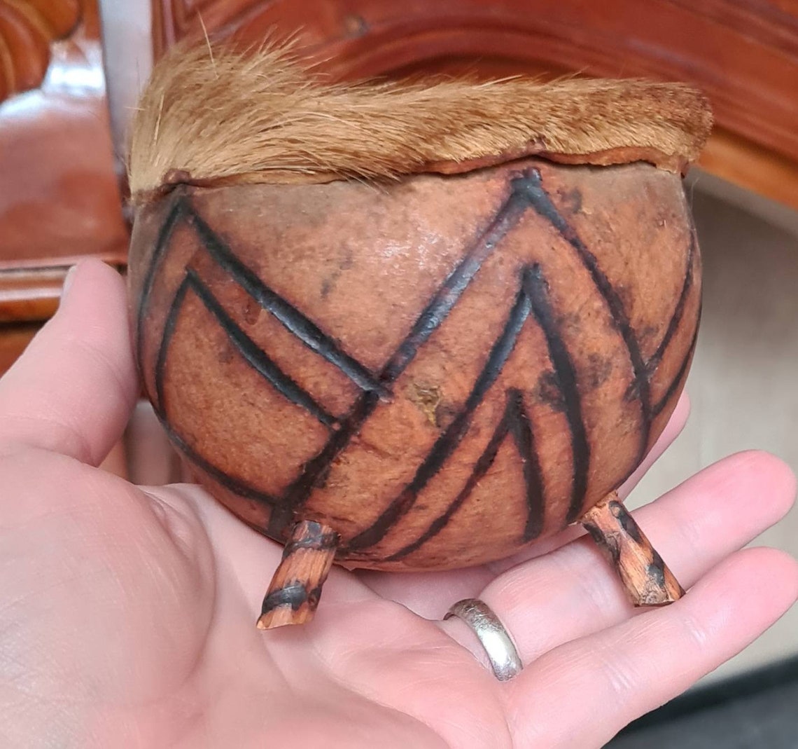 Traditional African Drum With Rattle Real Animal Skin Ritual - Etsy UK