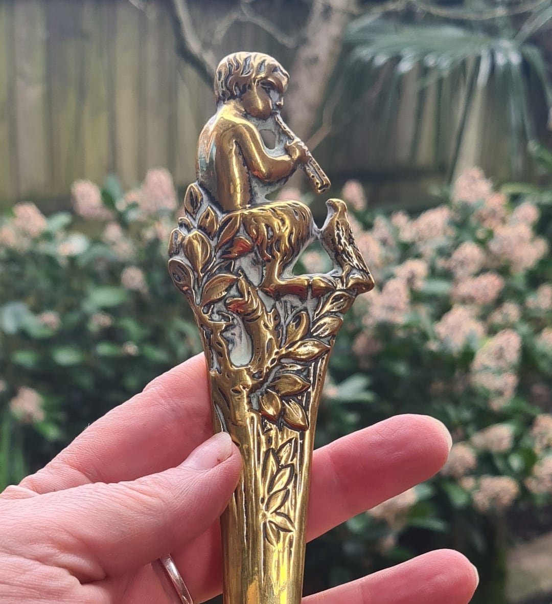 Antique Brass Rare Pan Satyr Devil Ornate Letter Opener Athame Ritual ...