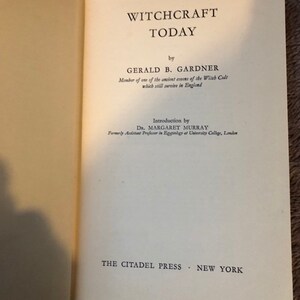 Witchcraft Today Gerald Gardner Hard Back First Edition, Occult ...