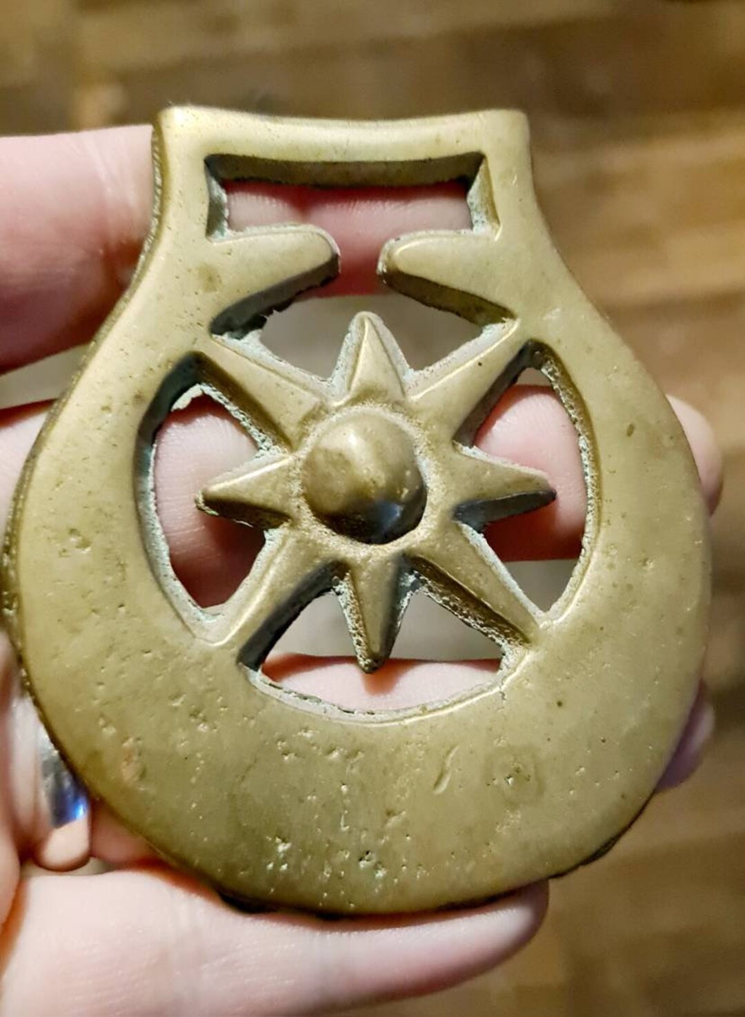 Vintage Sun & Moon Horse Brass Altar Decoration, Crescent Moon ...