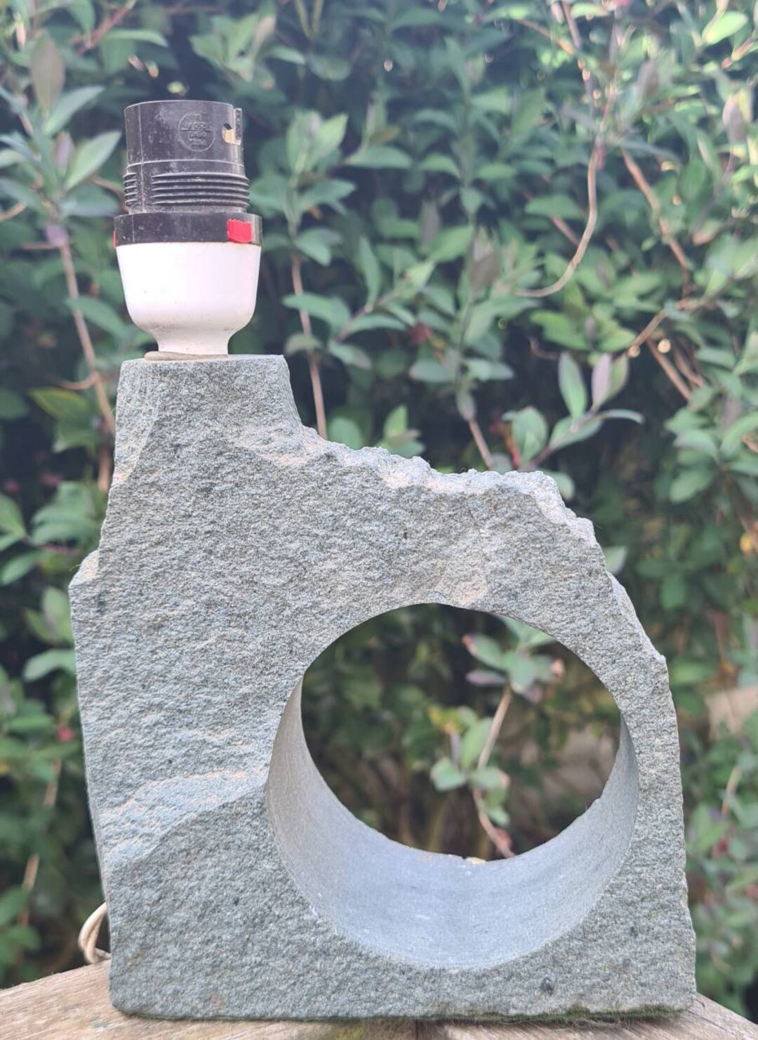 Vintage Welsh Slate Contemporary Table Lamp, Carved Stone Lamp Base ...