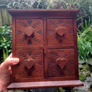 Vintage Wood & Ceramic Altar Chest Curio Cabinet Herb Chest, Witches ...