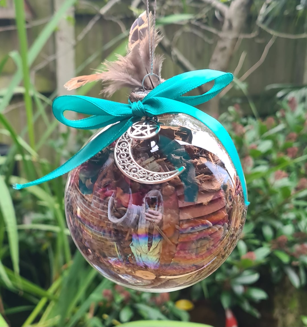 Large Glass Witch Ball House Blessing Ball Prosperity Ornament ...