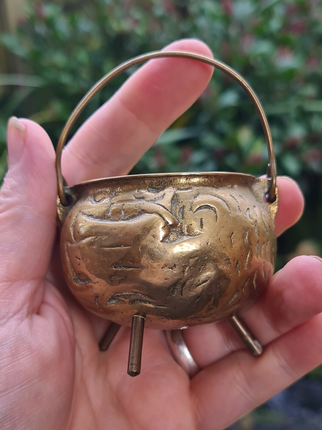 Antique Brass Cauldron Witches in Moon Light, Witchcraft, Pagan, Wiccan ...
