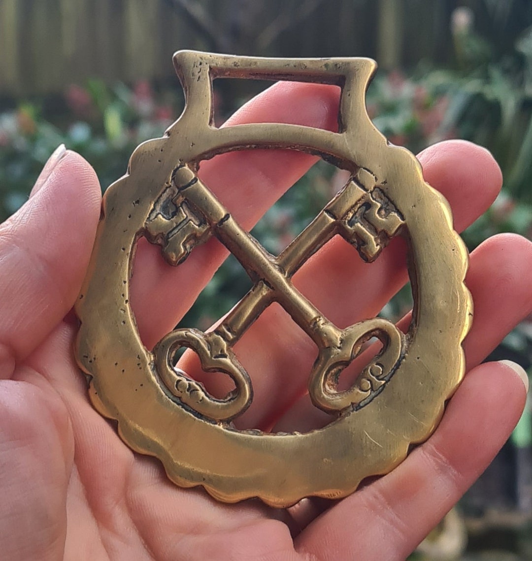 Vintage Brass Cross Keys Hecate Horse Brass Altar Piece, Hekate, Pagan ...