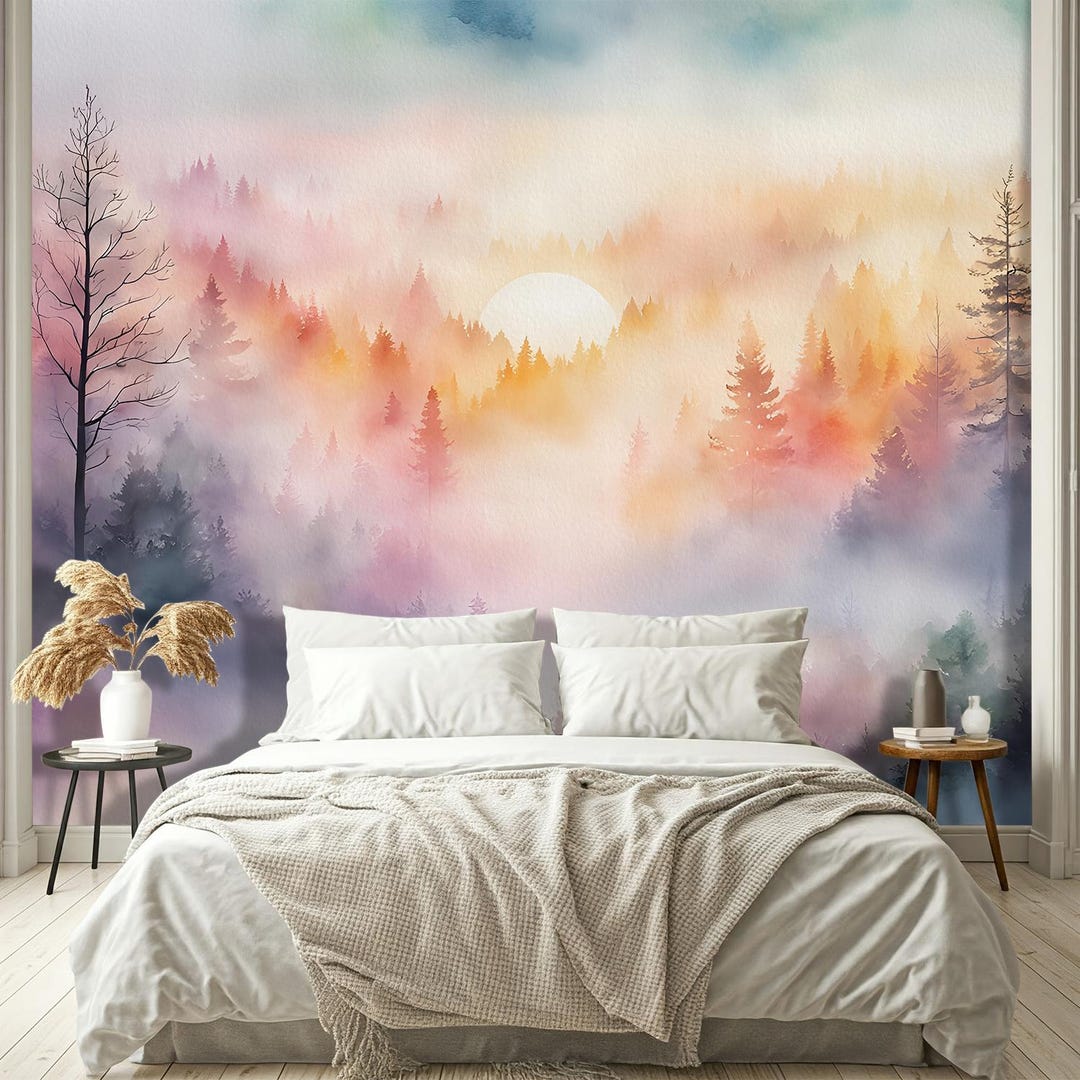 Outlander Wallpaper Peel and Stick, Woodland Ombre Nature Landscape ...