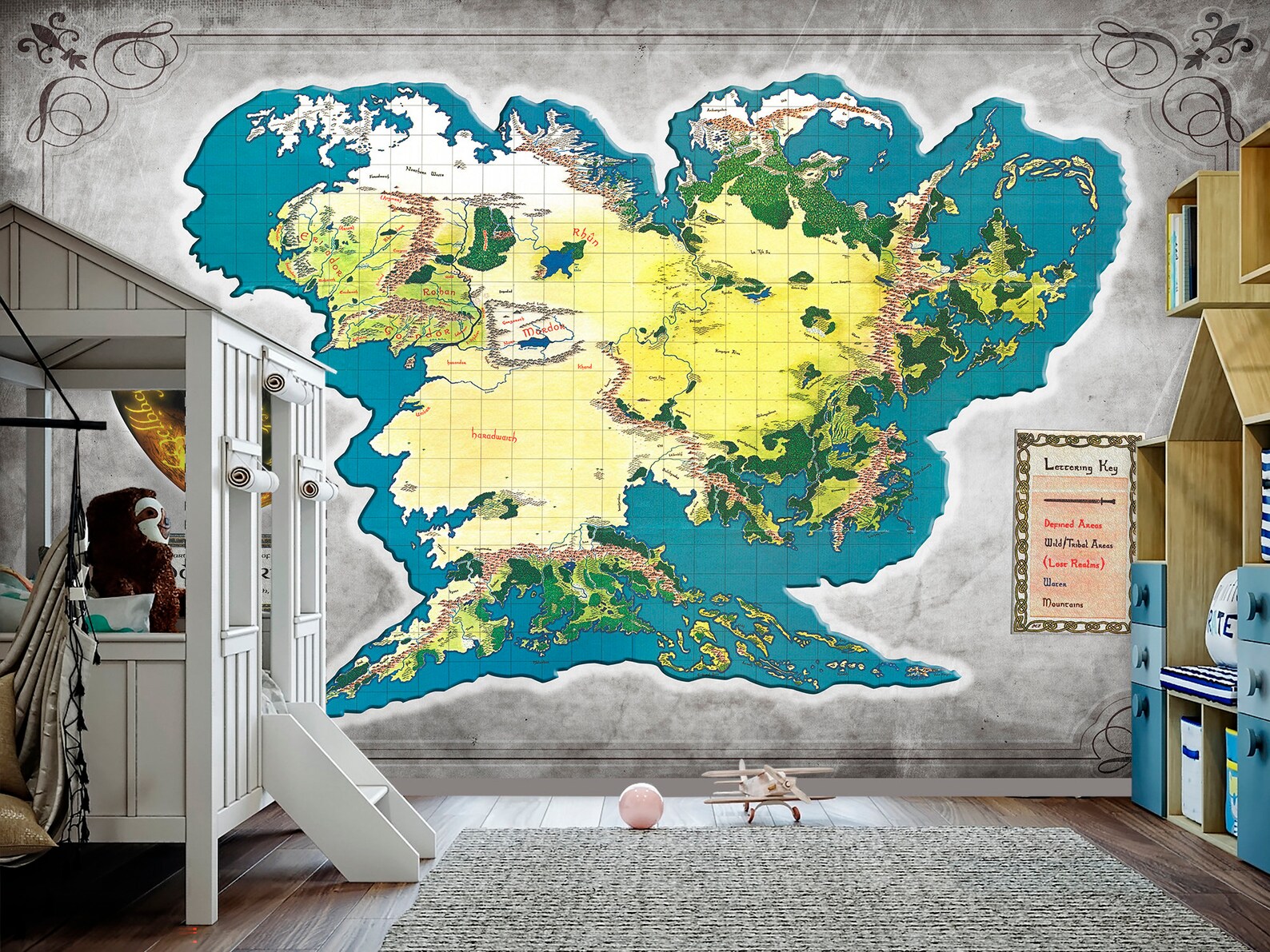 Middle Earth Map Wall Mural One Ring Wallpaper the Lord of - Etsy UK