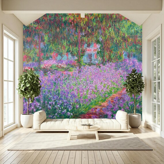 Monet Inspired Backgrounds Impressionist Sunrise Wall Mural: Tranquil