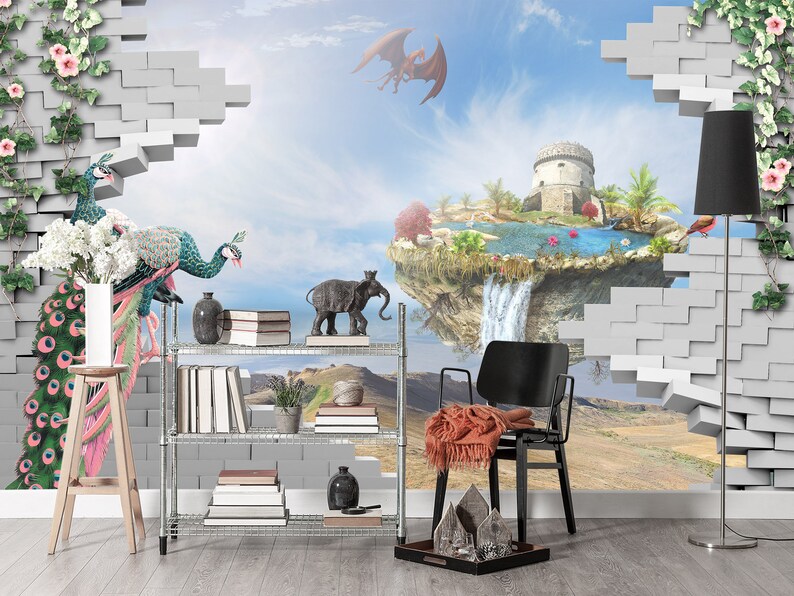 Magic Island Wallpaper Mural. 3d Wall Art. Video game Mural | Etsy