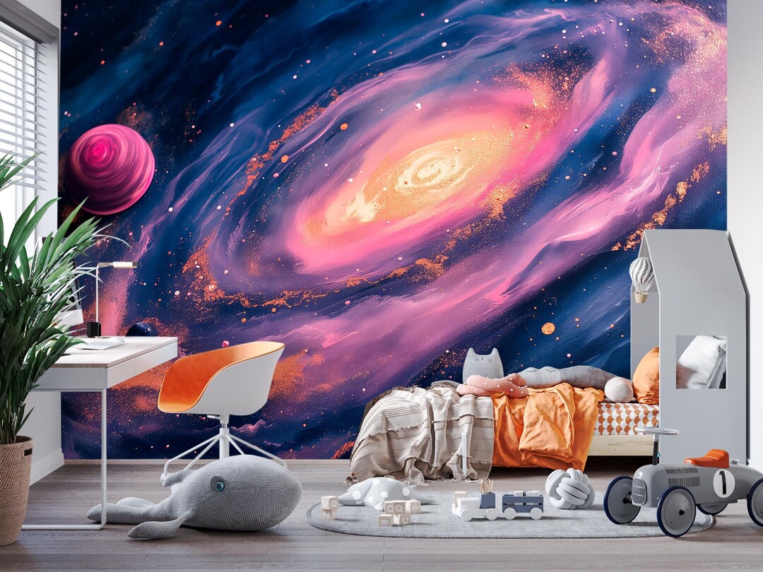 Galactic Swirl – Cosmic Spiral Galaxy Wall Mural | Deep Space Art Print ...