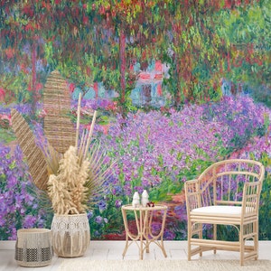 Artists Garden by Monet Wall Mural, Impressionism Wallpaper Self ...