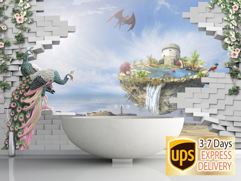 Magic Island Wallpaper Mural. 3d Wall Art. Video Game Mural - Etsy