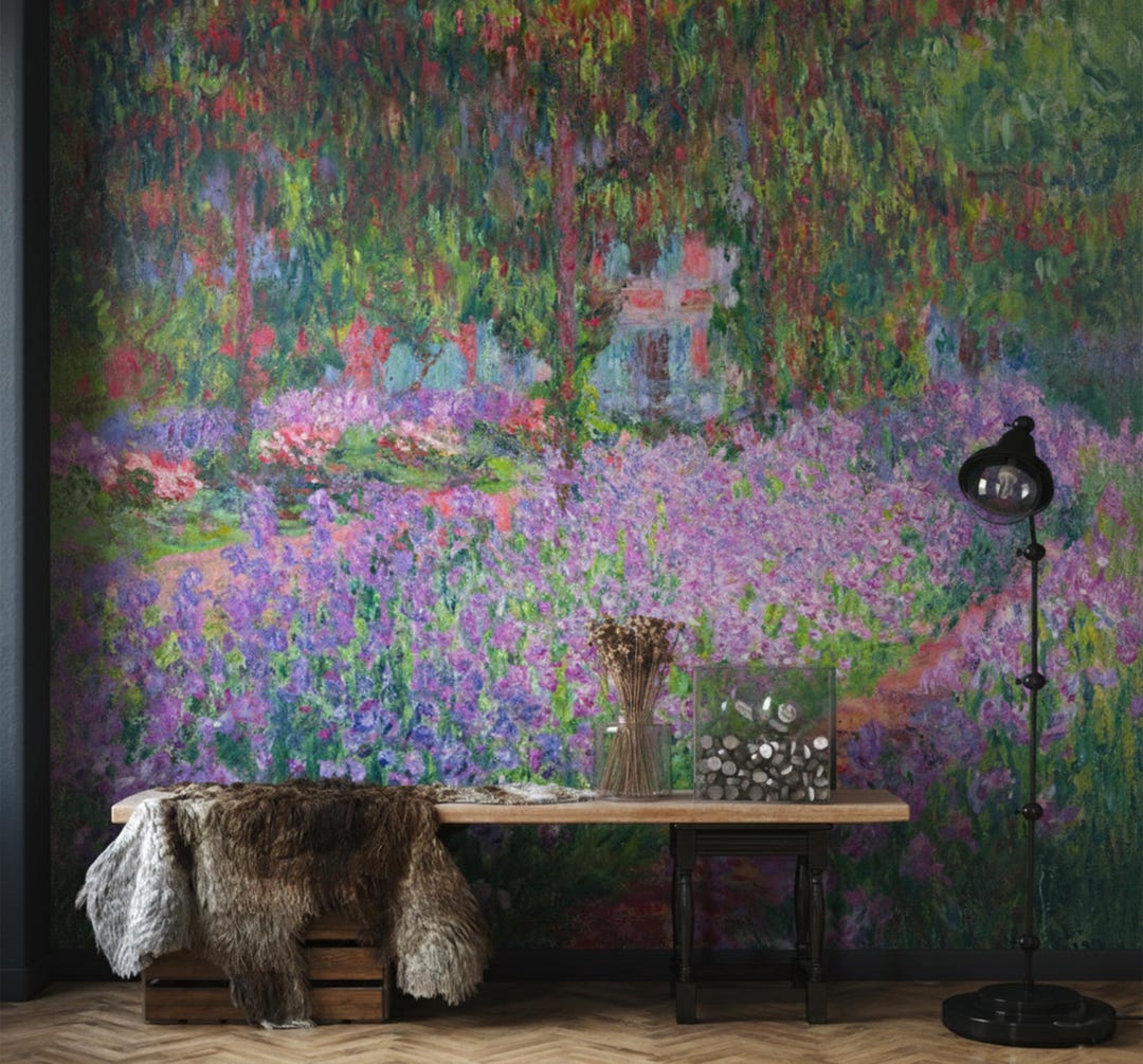 Artists Garden by Monet Wall Mural, Impressionism Wallpaper Self ...