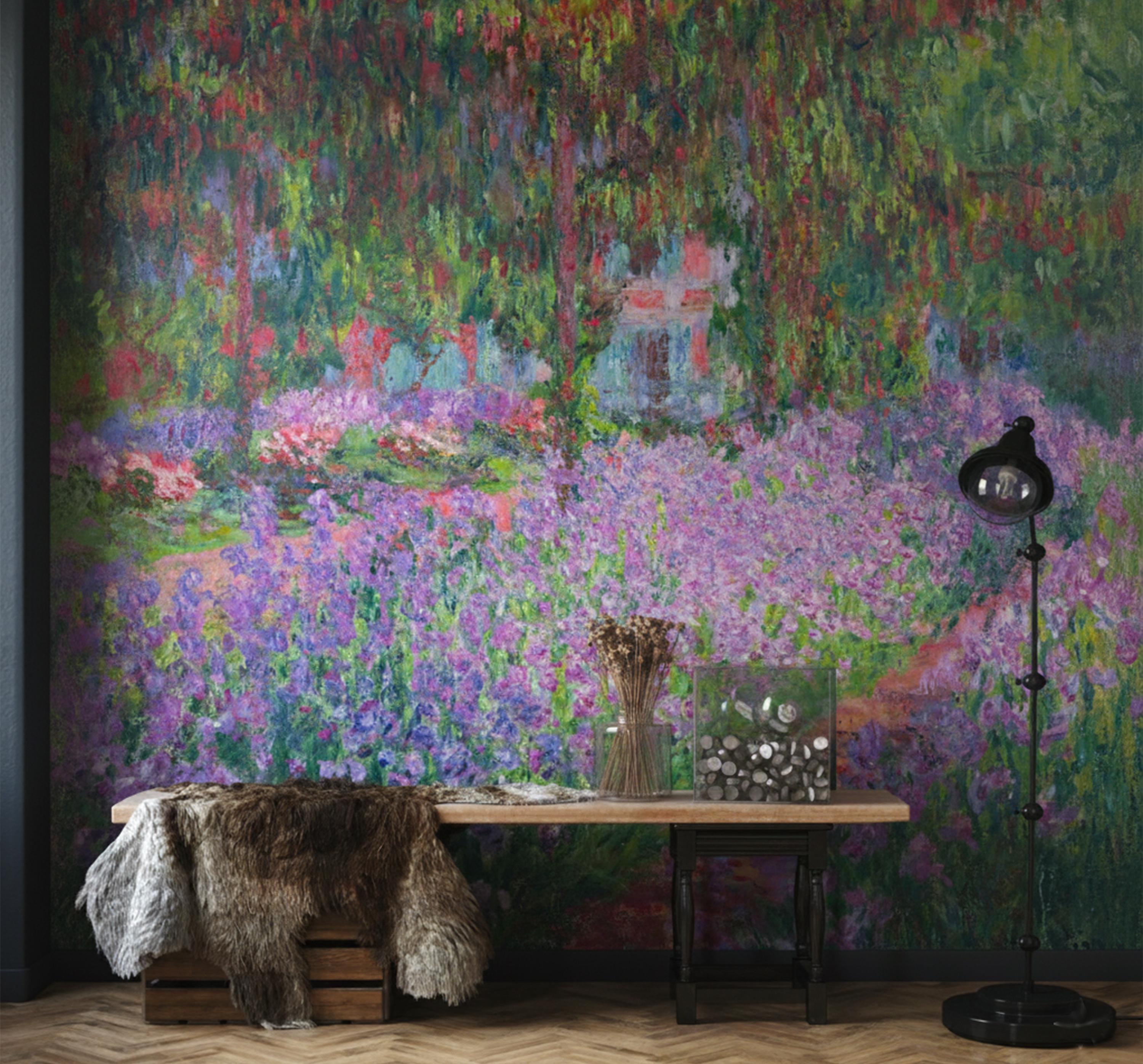 Artists Garden by Monet Wall Mural, Impressionism Wallpaper Self ...