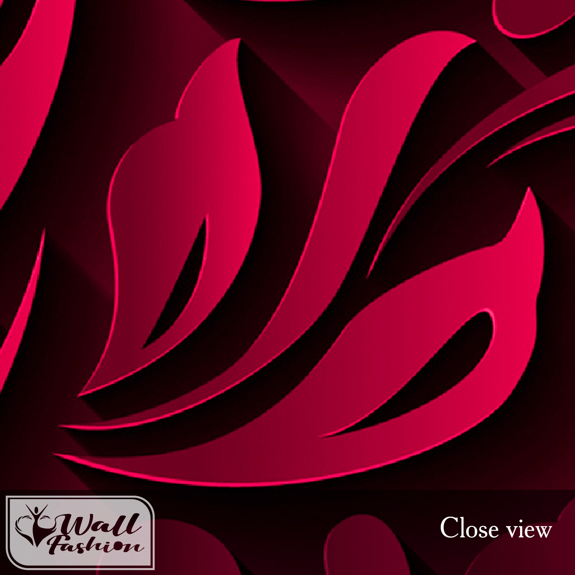 Murrey Floral Wallpaper 3D. Dark Red Wallpaper. Luxury Wall - Etsy