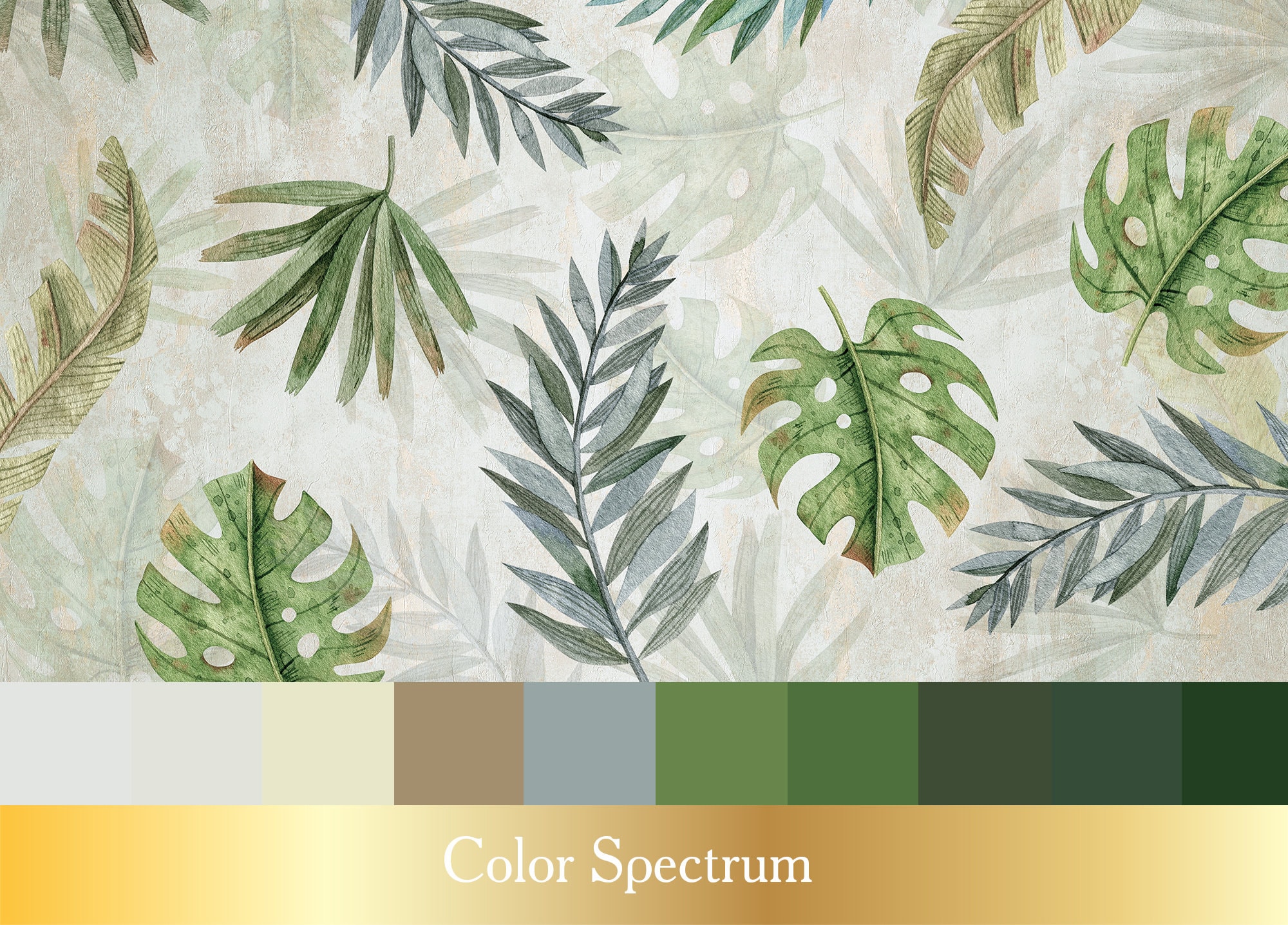 Green Jungle Wall Mural / Large Pattern Wallpaper Tropical | Etsy
