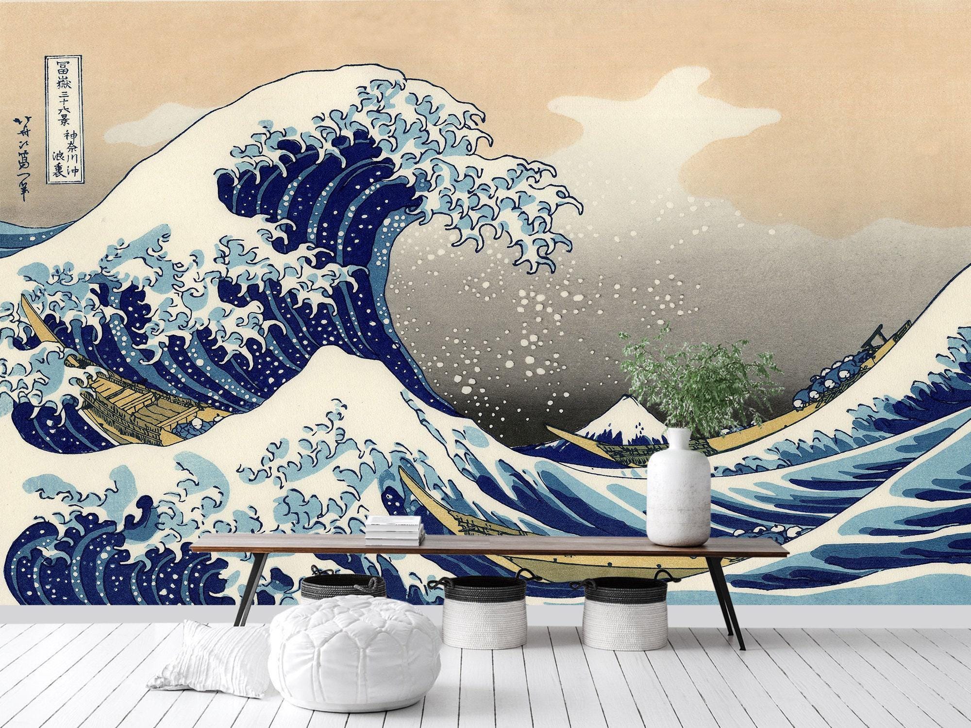 The Great Wave off Kanagawa Wall Mural Katsushika, Hokusai Wallpaper ...